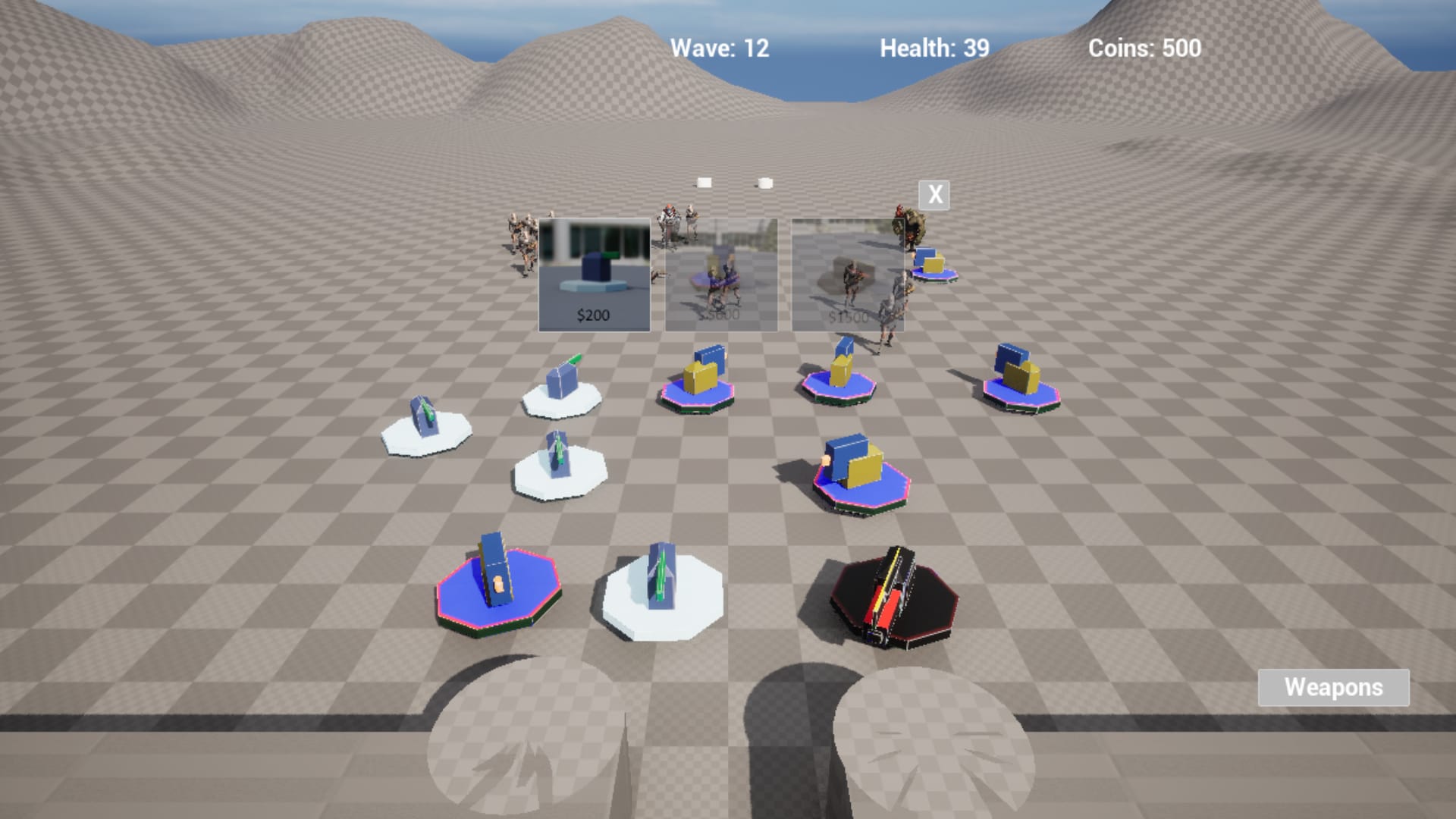 在蓝图创建的basic Tower Defense Game 虚幻引擎商城